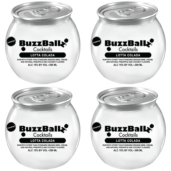 BuzzBallz Lotta Colada Pre-Mixed Cocktails 4-Pack – Wooden Cork