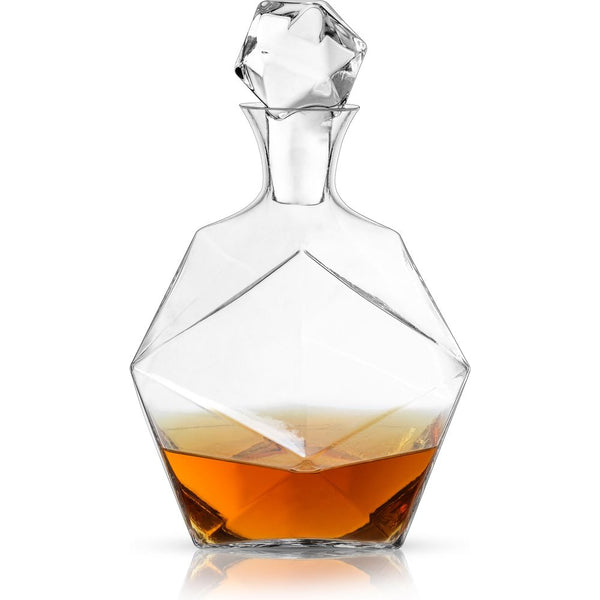 Seneca Faceted Crystal Liquor Decanter – Wooden Cork
