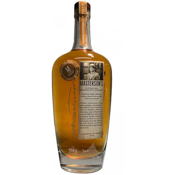Masterson's Straight Rye Whiskey French Oak Barrel Finished 10 Yr ...