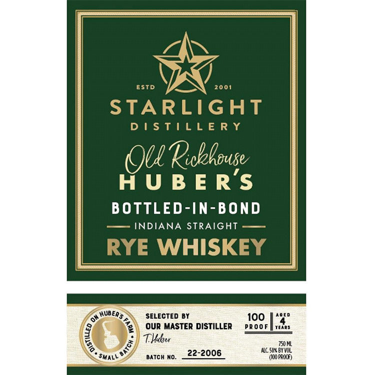 Starlight Bottled in Bond Indiana Straight Rye – Wooden Cork